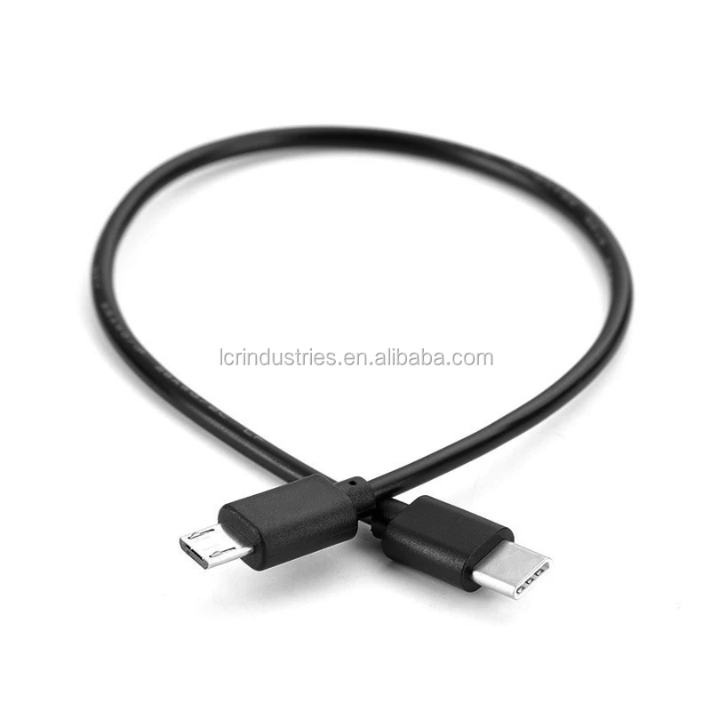 10cm Short Left Angle Micro Usb To Type C Both Ends Otg Cable - Buy ...