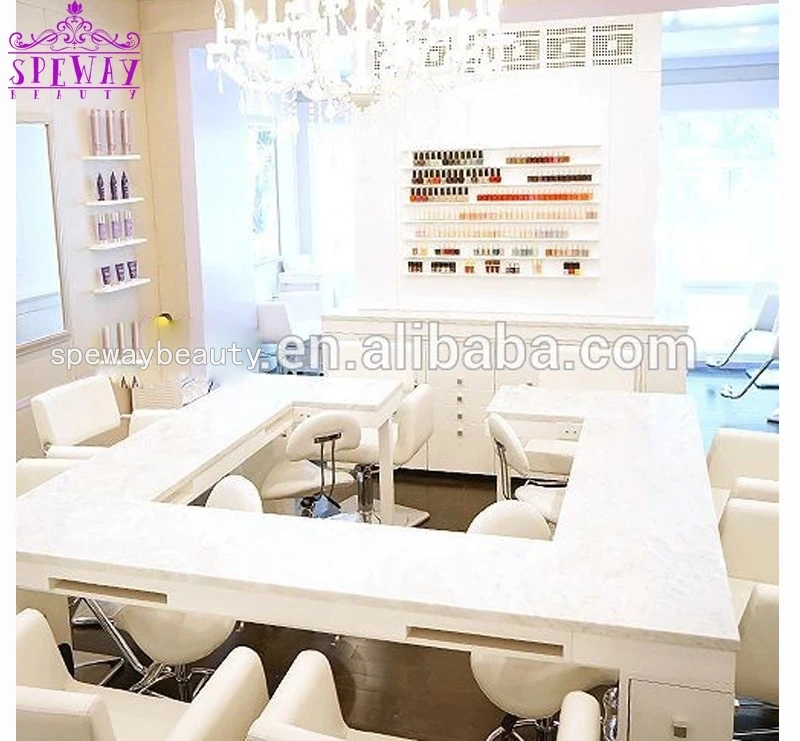 2021 Nieuwste Nail Bar Tafel Manicure Tafel Gebruikt Nagelsalon Meubels ...
