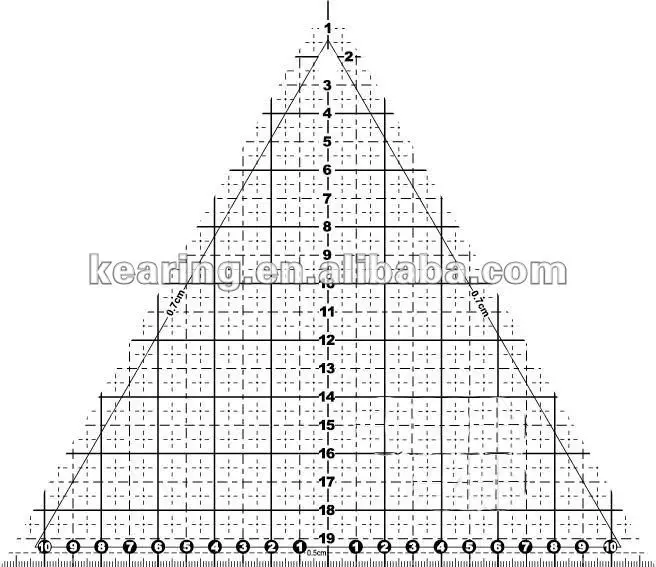 Kearing,40cm Metric Calibration,Triangle Grading Ruler,Set Square ...