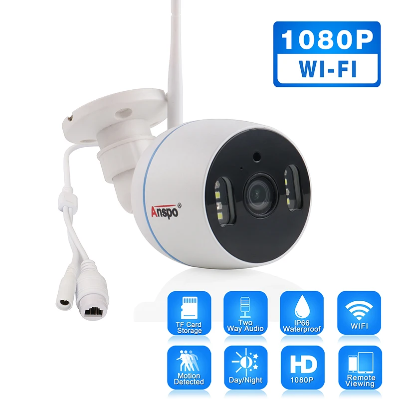 Anspo 2mp Wifi Smart Home Security Ip Cameras 1080p Hd Outdoor ...