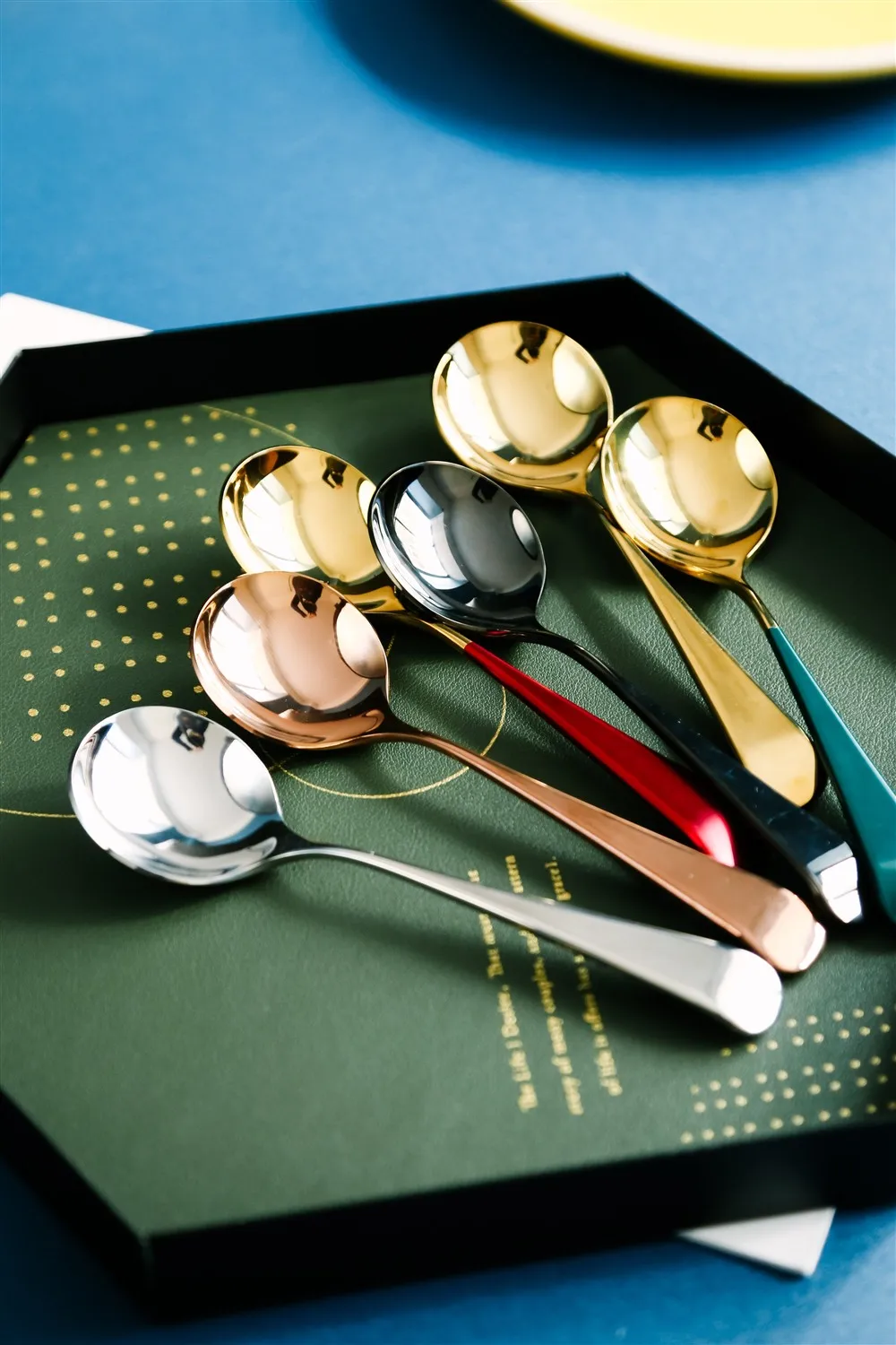 Children Cutlery Teaspoon Round Long Handle 304 18/10 Stainless Steel ...