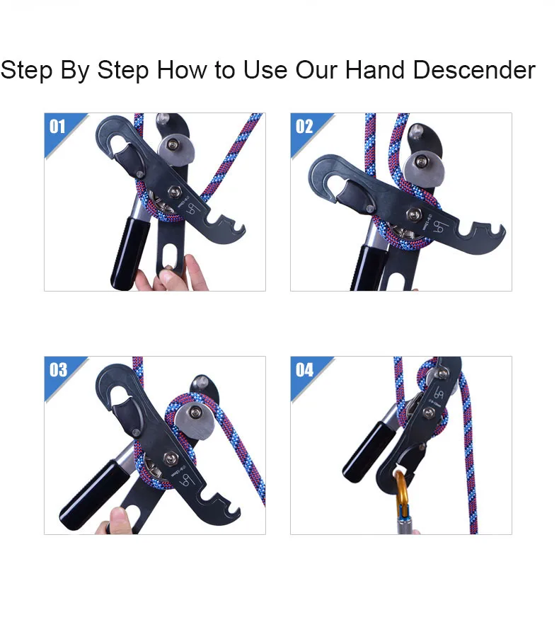 Self Locking Descender - Manually Controlled Rappelling Gear