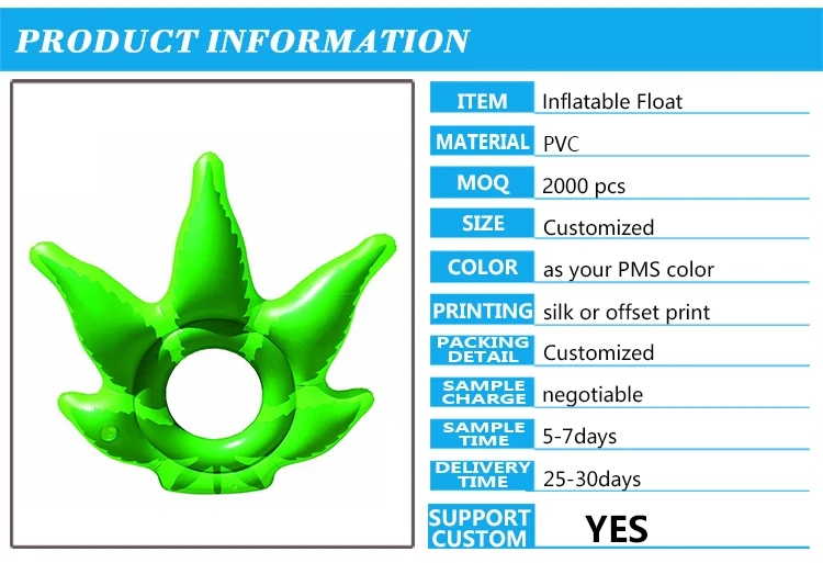Factory Customized Heavy Duty Vinyl Giant Inflatable Weed Leaf Swimming ...