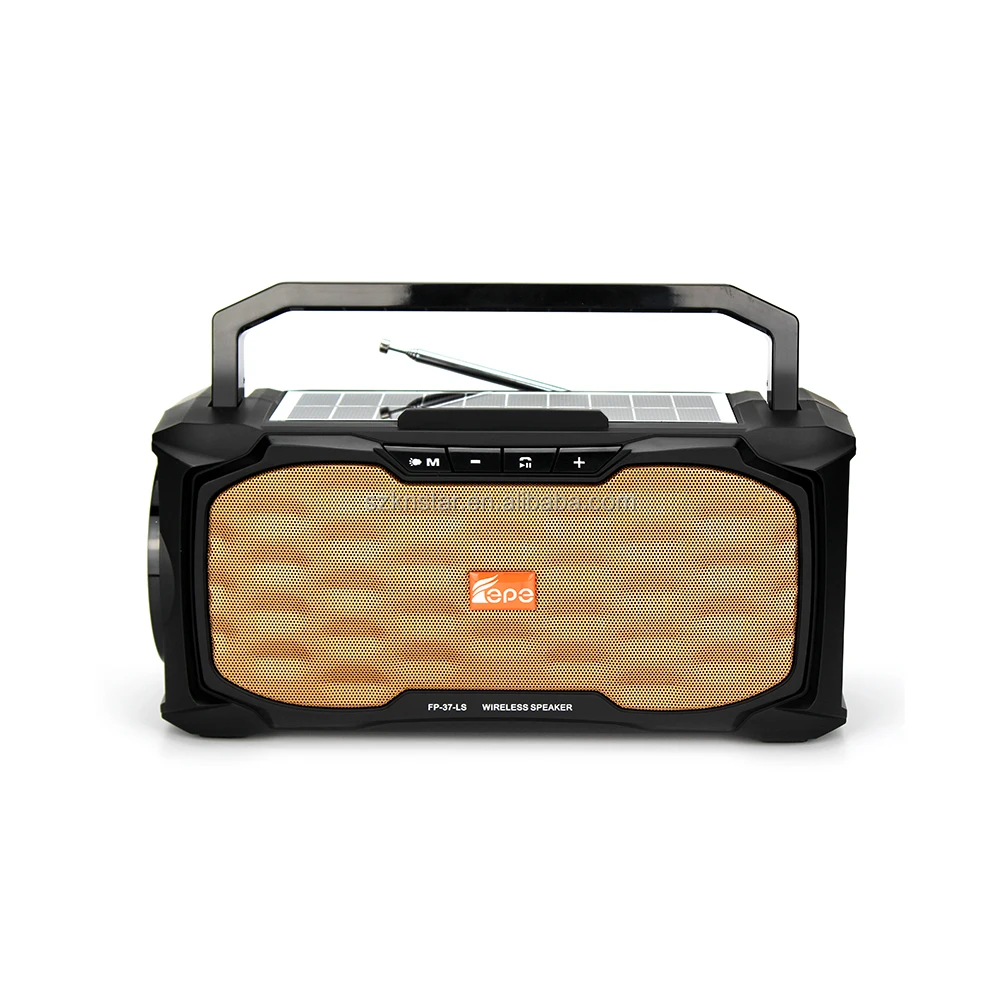 Rechargeable Solar Powered Wireless Speaker Fm Radio With Usb /tf /bt ...