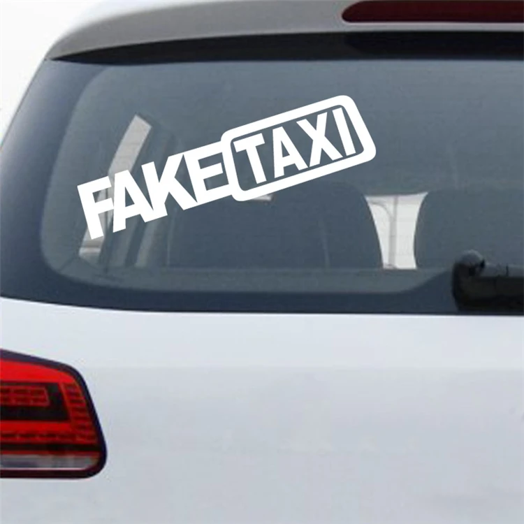 FAKE TAXI Car Sticker - Funny Decal for Window Bumper
