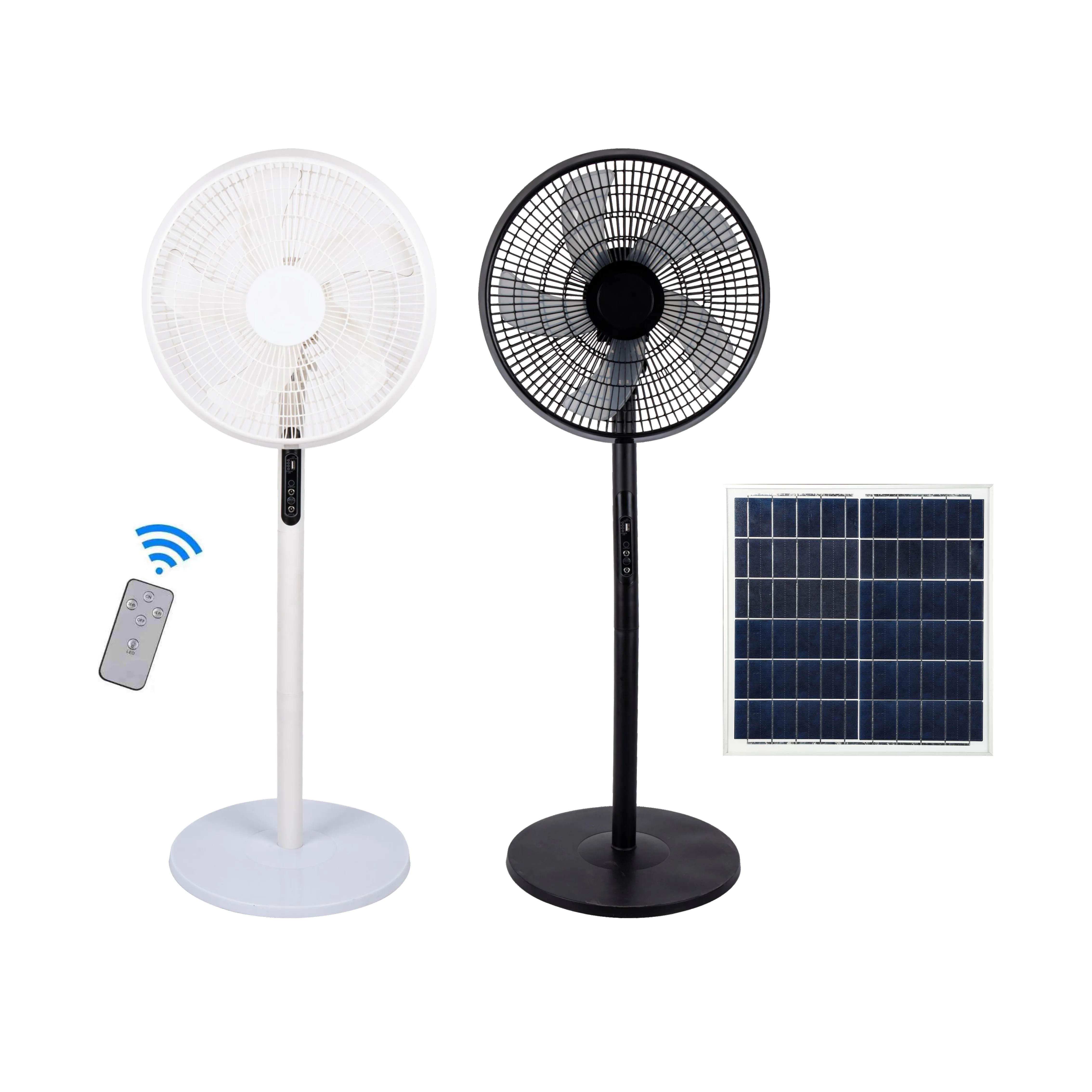 16inch Solar Fan Solar Rechargeable Fan With Solar Panel Pedestal Fan ...