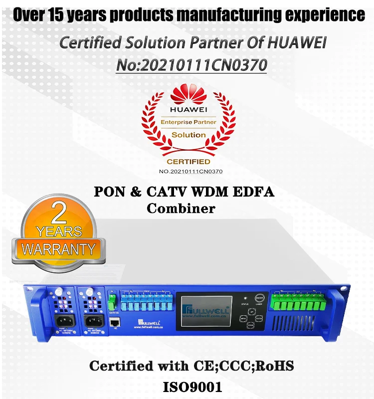 Optical Amplifier WDM EDFA 8 Port 19db Edfa 8*19 Con Wdm