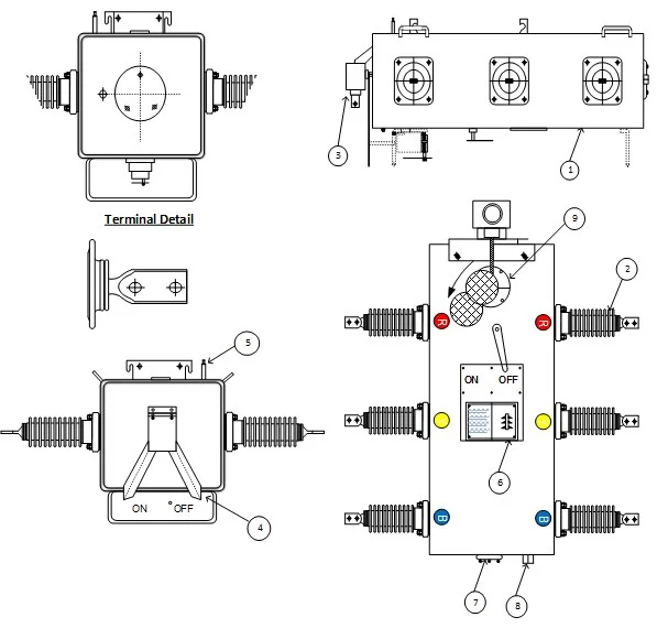 33KV Outdoor Gang Operated Load Break Switch - Pole Mounted