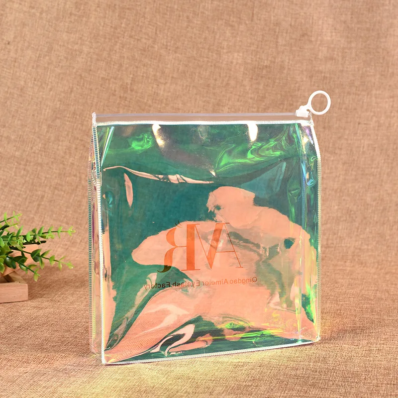 pvc transparent mini plastic bag hole hanging ziplock pvc hair makeup ...