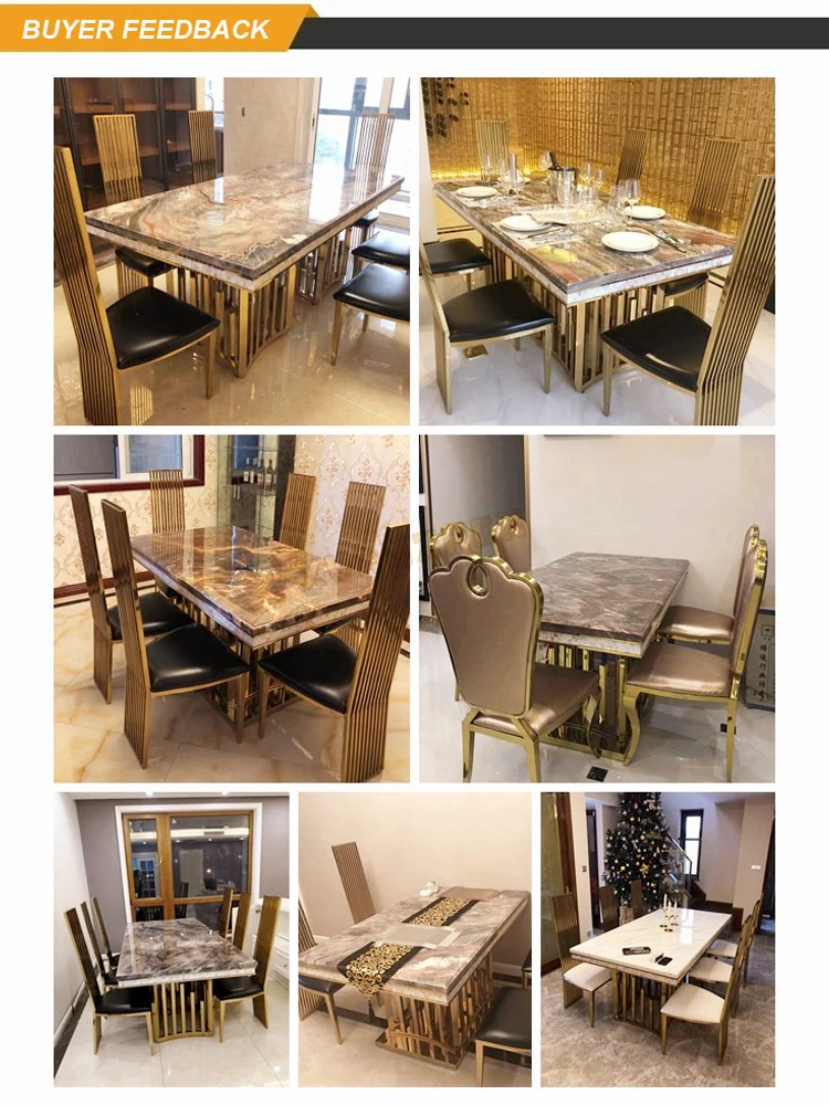 Italian Modern Furniture Dining Table Set Luxury Marble