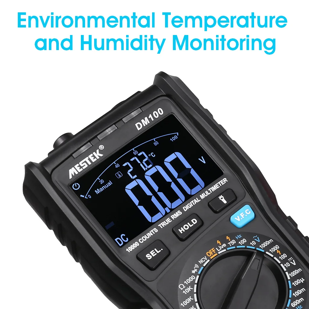 Mestek Dm100 Digital Multimeter Tester Capacitance Fast Speed Dc Dc ...