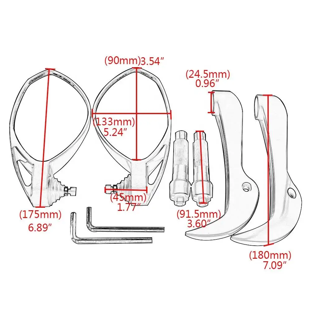Universal Motorcycle 22mm Handguard Protect motorcycle Side Rear View ...