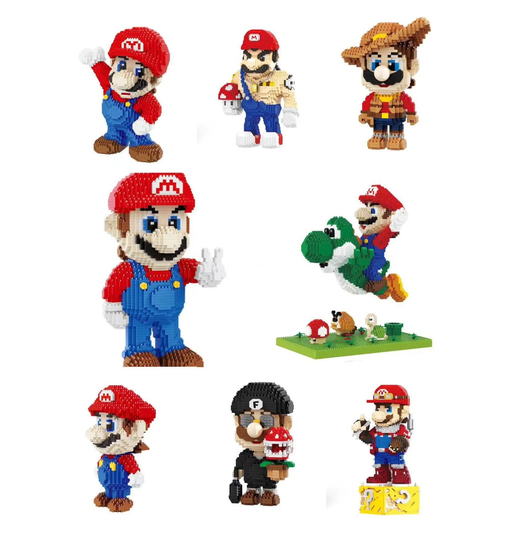 Hot Sell Diy Mini Cartoon Character Building Block Sets Marios For Kids ...