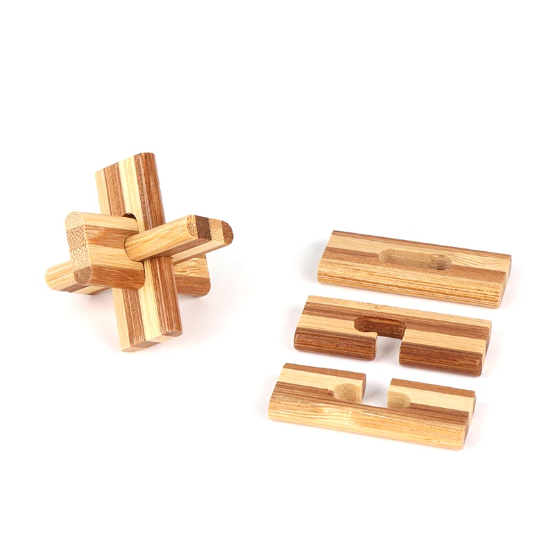 Eco MINI Bamboo Puzzle - 3D IQ Brain Teaser for Kids