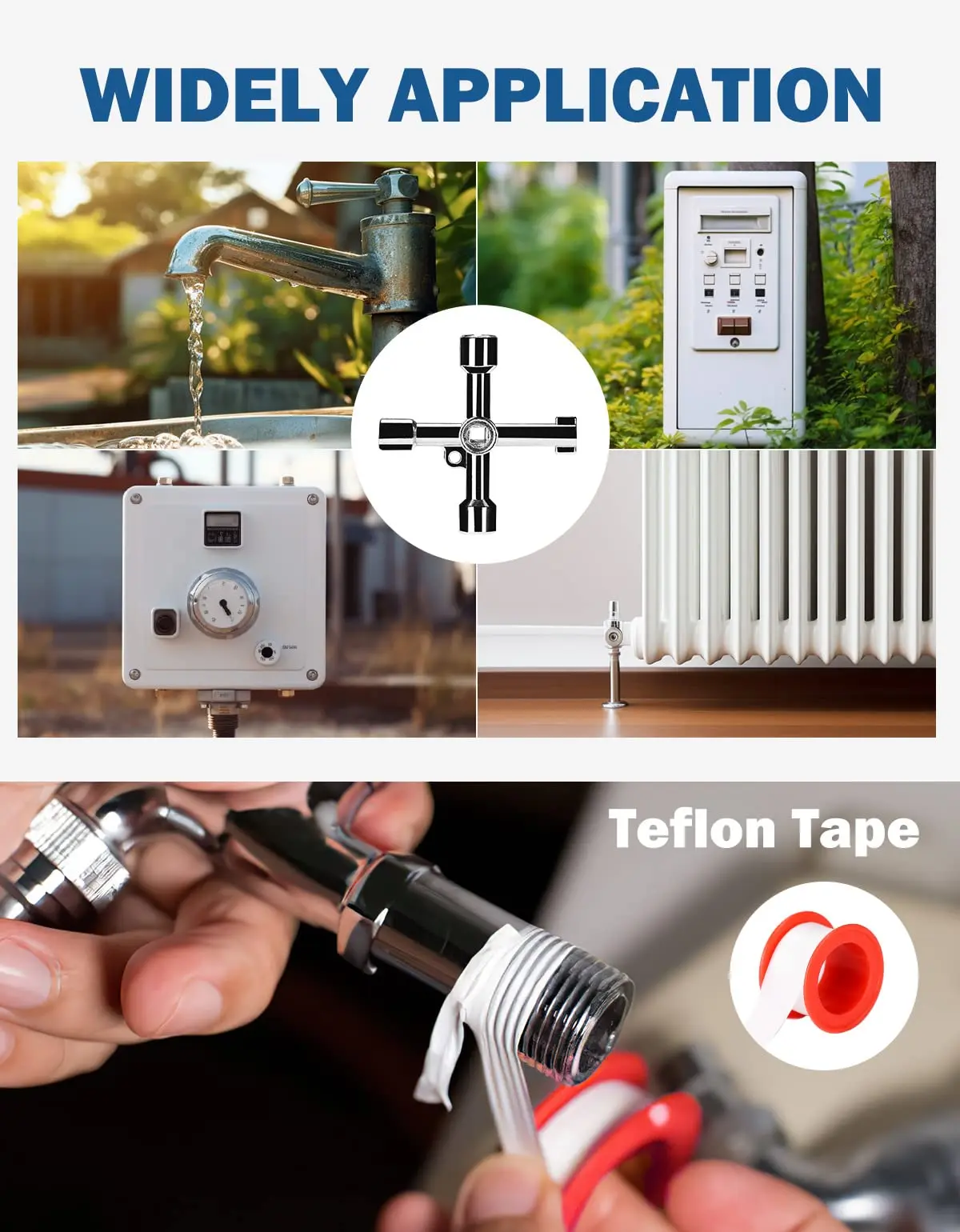 12 Inch T-handle Water Valve Key For Water Meter Multifunctional Faucet ...