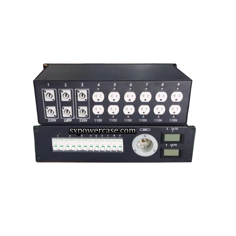 50amp Twist Lock Inlet 220V 240V Distribution Rack - SX-3RU-12
