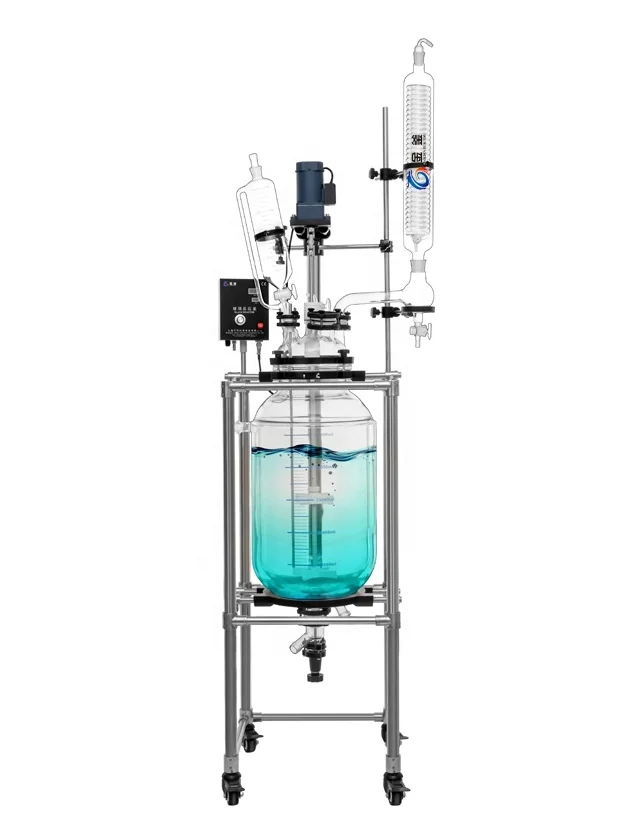 Industrial Bubble Column Glass Reactor 100l For Pharmaceutical - Buy ...