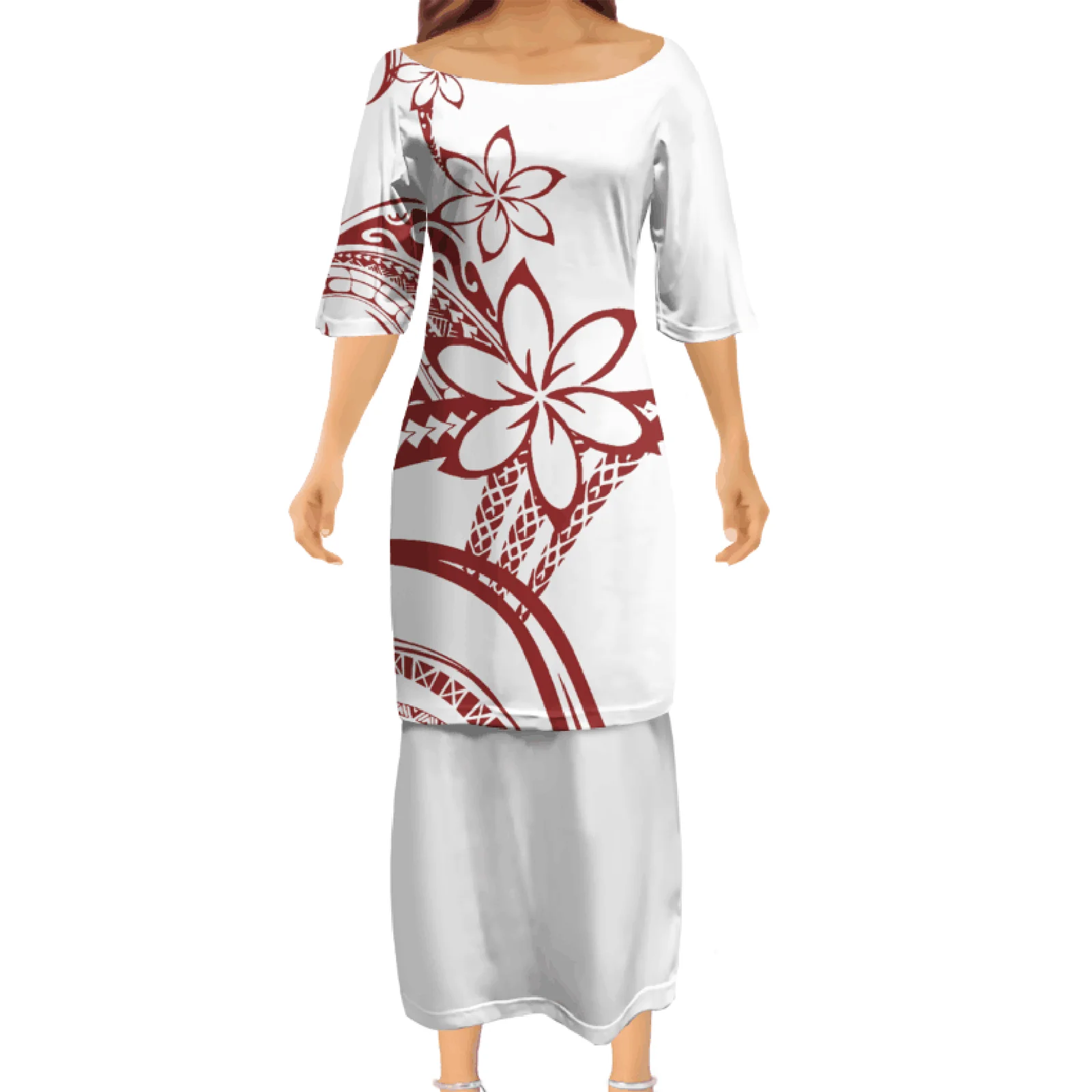 Customized White Sunday Plus Size Church Tops And Skirt Two Piece Set ...