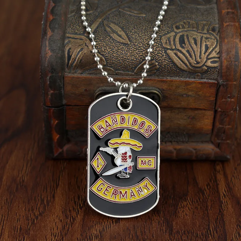 Mc Germany Bandit Bandidos Punk Beads Chain Robber Pendant Men's ...