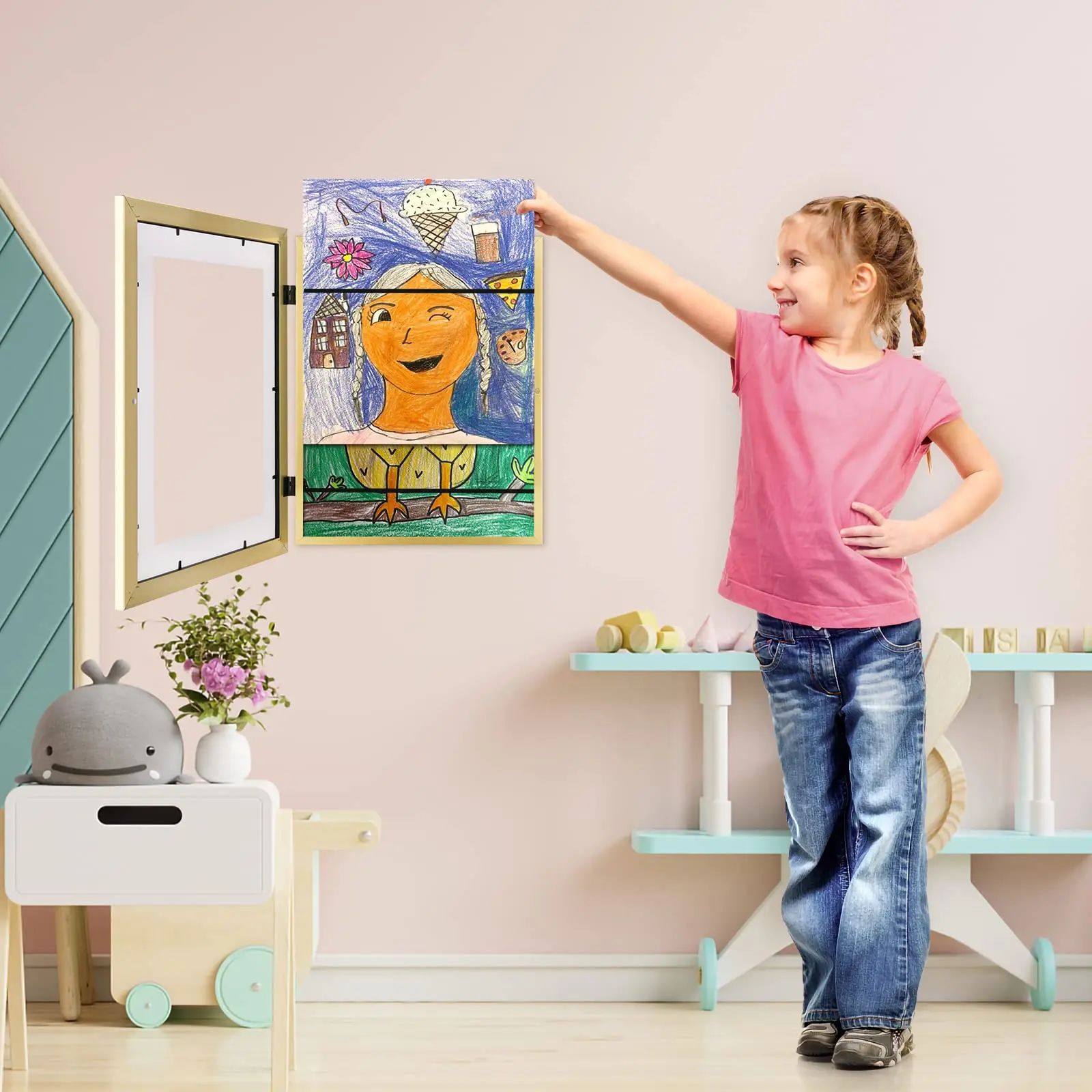 Kids Art Frames Front Opening Kids Artwork Frames Changeable Displays ...