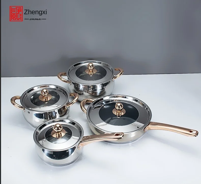 8-Piece Stainless Steel Cookware Set with Pots and Pans Induction ...