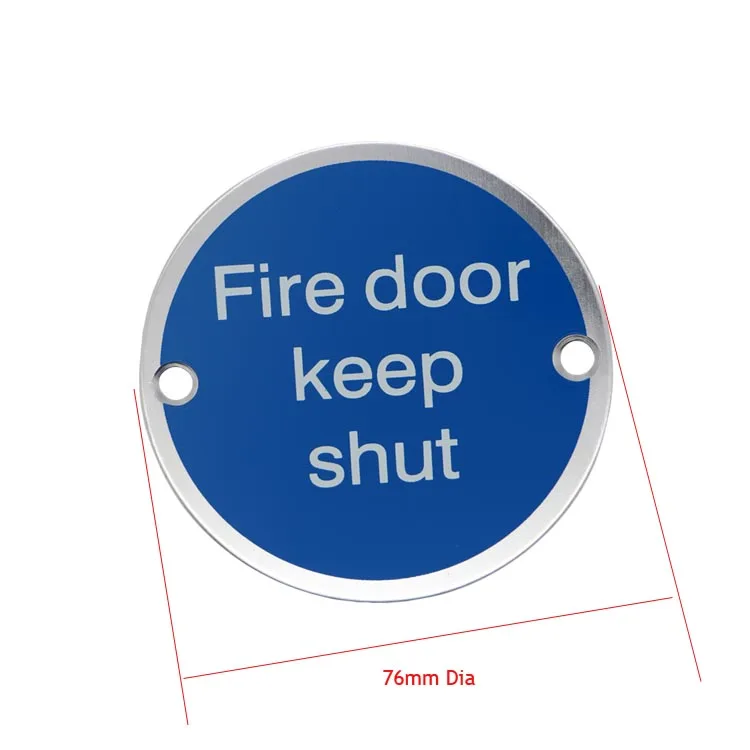 Fire Door Keep Shut Signs - Durable Stainless Steel Plates