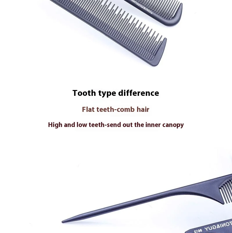 Professional Barber Black Fine Rat Tai Combs Dresser Hair Salon Comb ...