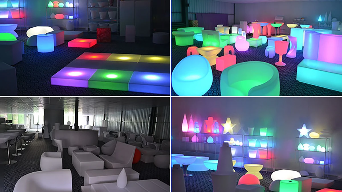Modern And Stylish Led Illuminated Modular Sofa With Multiple Colors ...