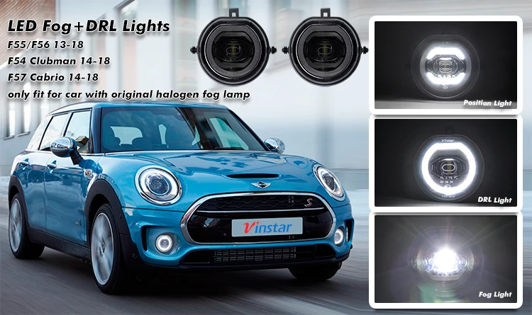 Vinstar High Performance Waterproof Car Fog Light Bulb E4 LED for Mini