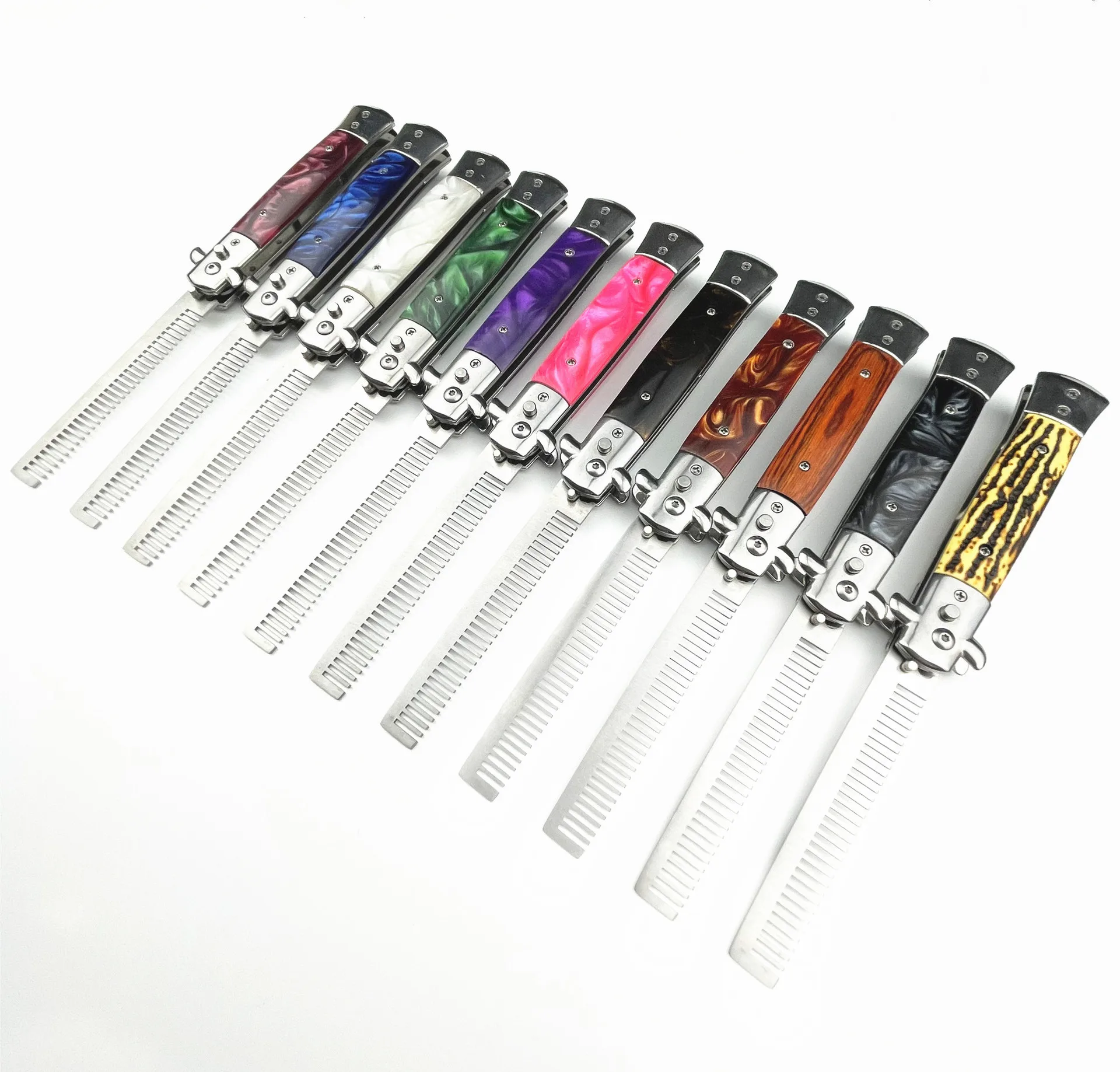 Industrial Stainless Steel Butterfly Knife Comb Foldable Large Back Oil ...