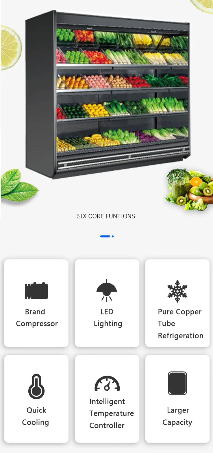 Supermarket Commercial Refrigerator for Fruits & Vegetables - Open ...