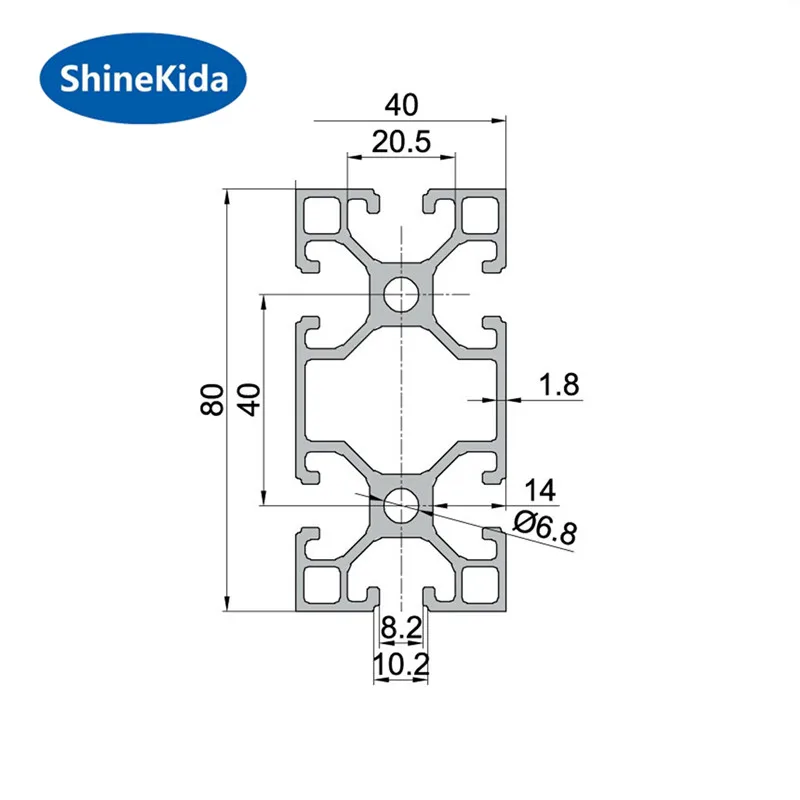 80x160 Aluminium Extrusion Profile 80x120 8080 T Slot Aluminum - Buy ...