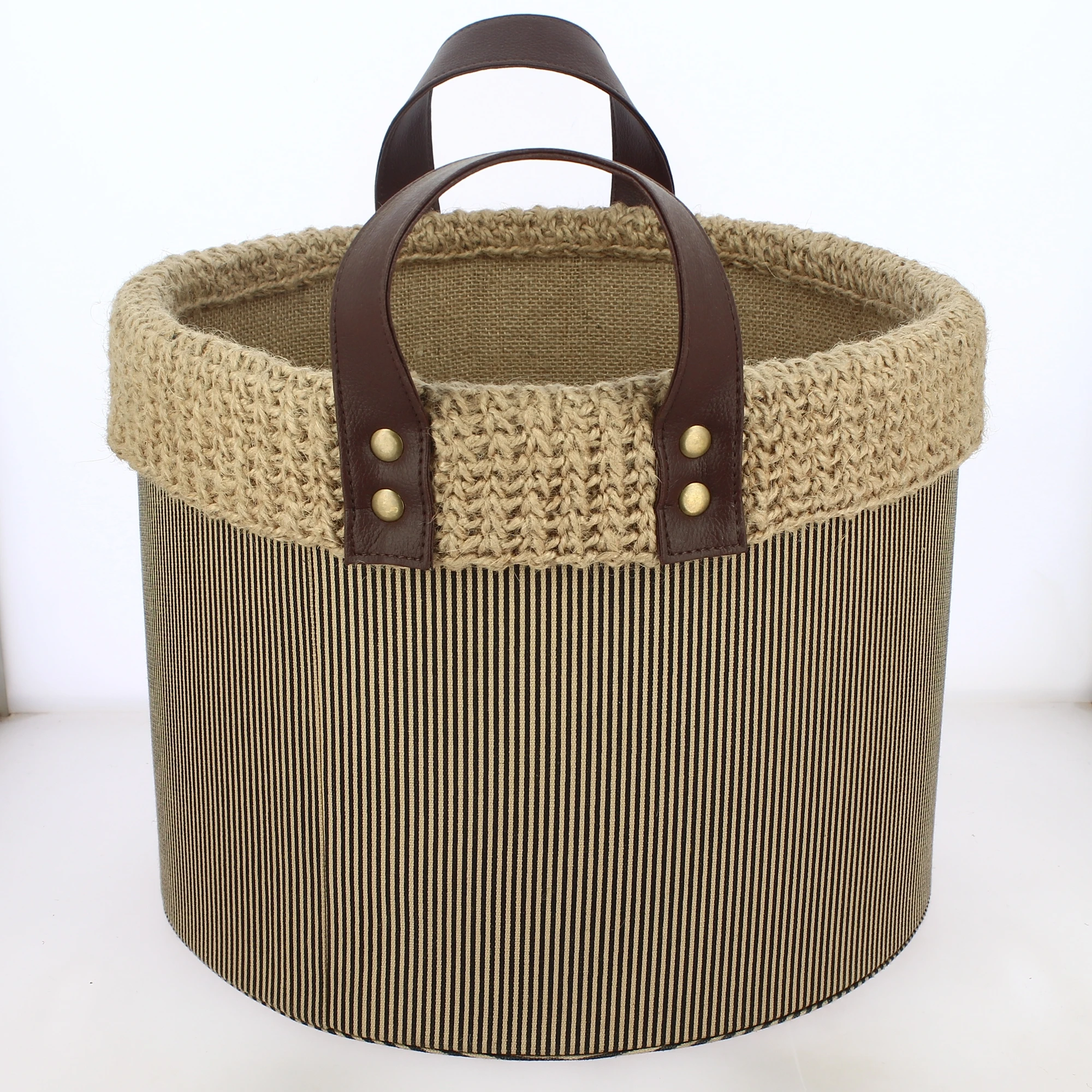 Multi-purpose Use For Living Room With Leather Handle Woven Natural ...