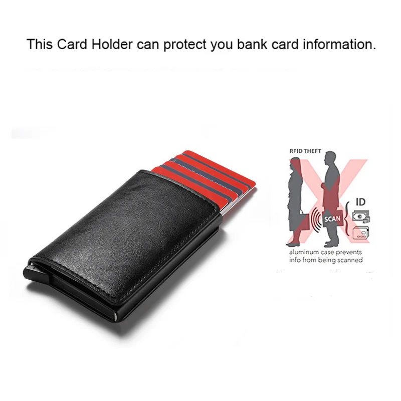 Safety Smart Wallet Anti-theft Card Wallet Metal Aluminum Solid Slim ...