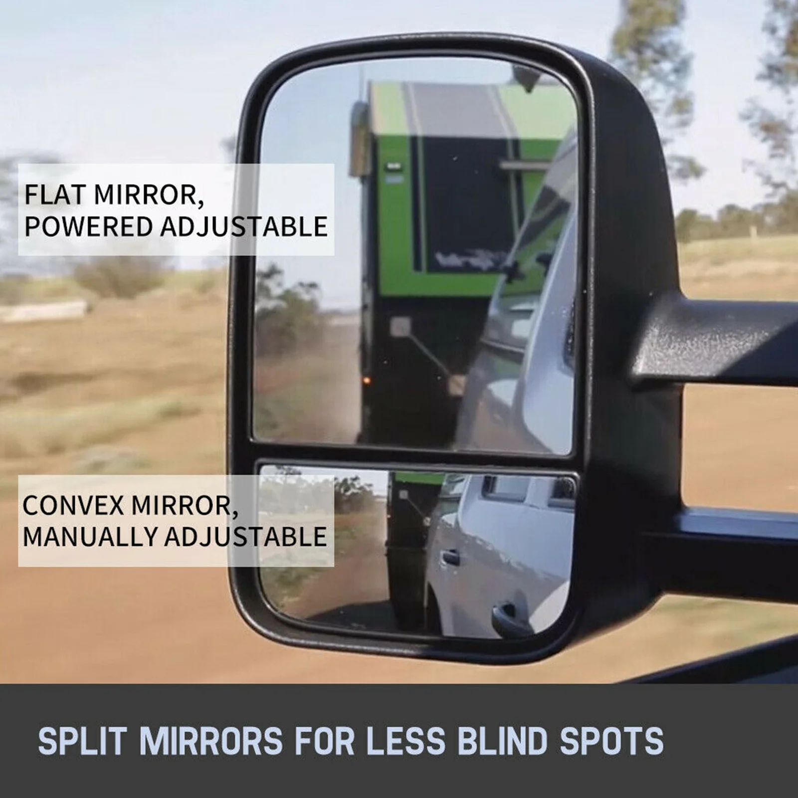 Areyourshop Electric Extendable Towing Mirrors for Nissan Patrol