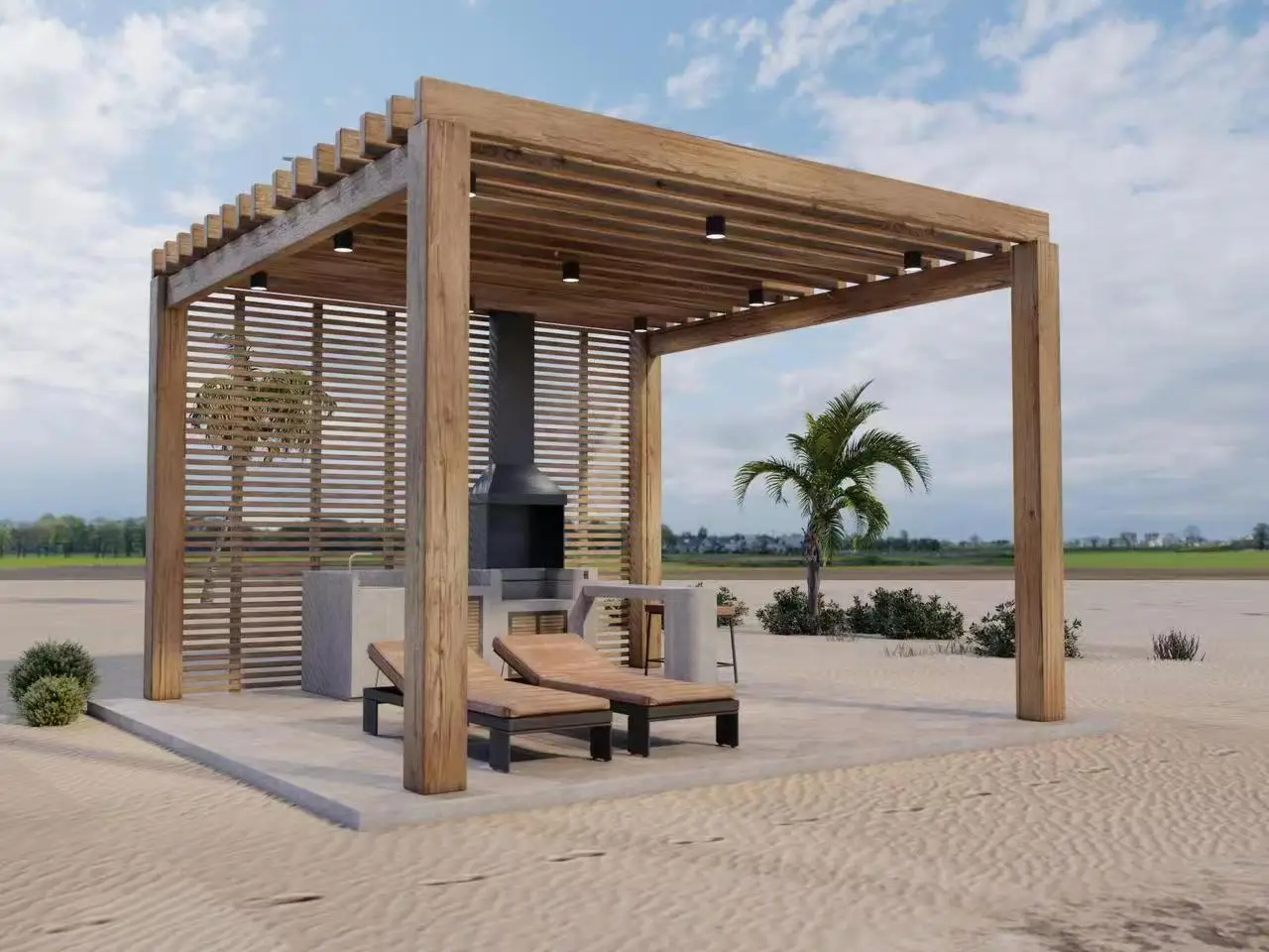 Seetek Outdoor Pergola Solar Kit With Monocrystalline Silicon Solar ...