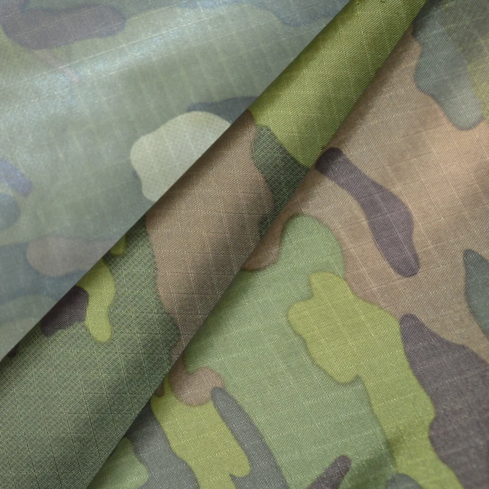 Printed Rip-stop 100% Nylon Fabric Camouflage Color For Sleeping Bag ...