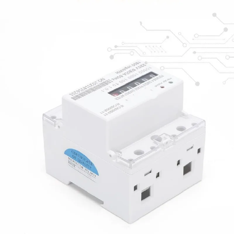 Customizable 100A Single-Phase Smart Energy Meter 4P 800imp/kWh Pulse ...