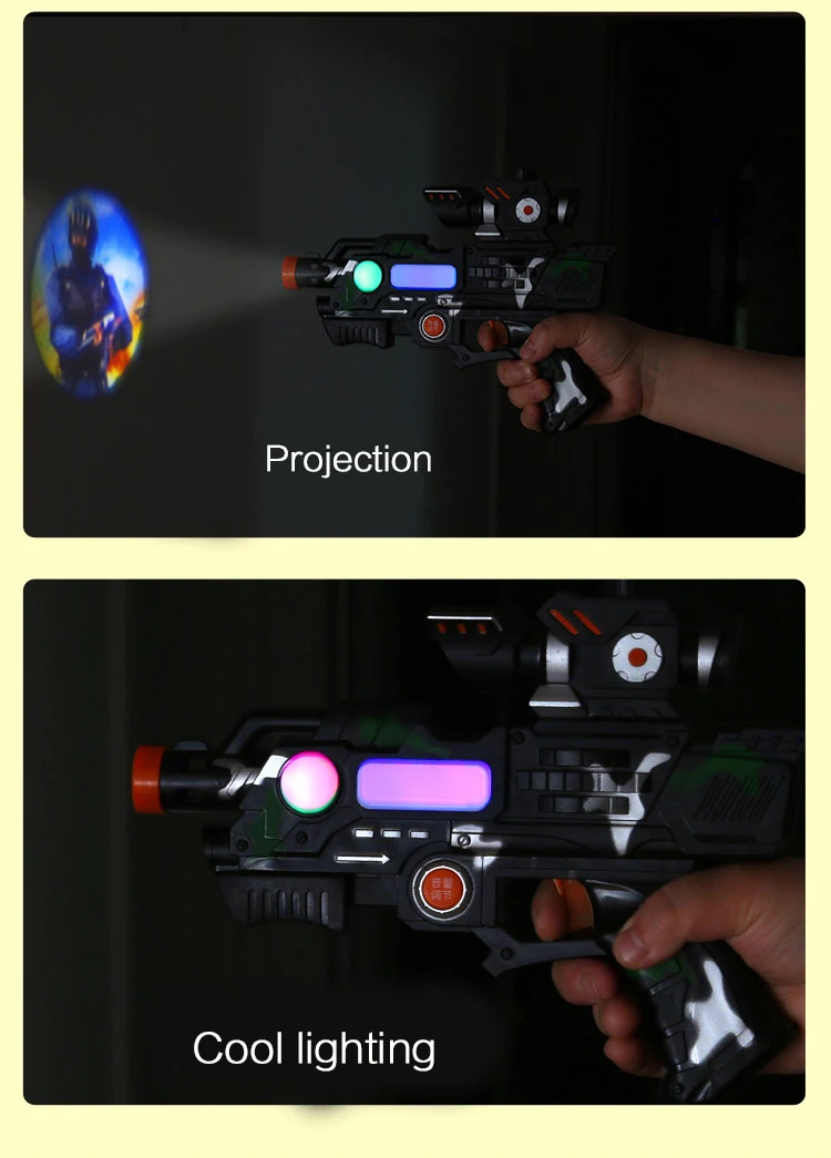 Customizable Plastic Gun Toys Sound Light Vibration Gun Electric ...