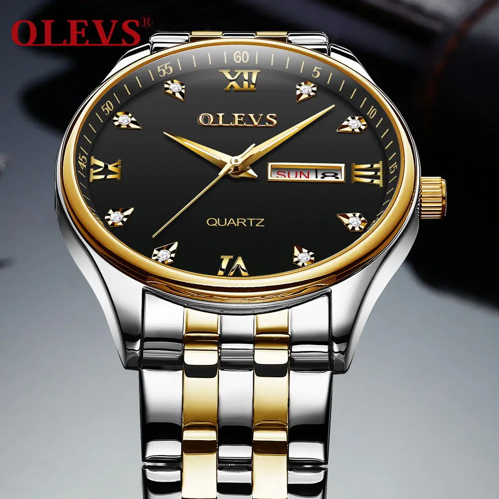 Olevs Brand Men's Business Chronograph Fashion Luxury Stainless Steel ...