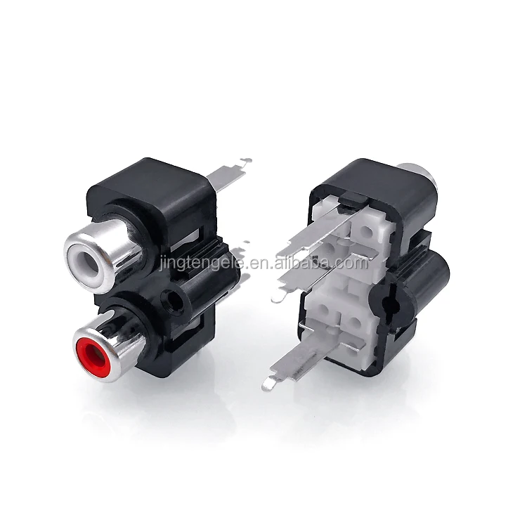 RCA 2 Hole Connector RCA-227 for Audio & Video, Vertical PCB Mount ...
