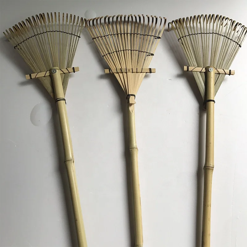 2023 Factory Hot Sales Garden Bamboo Rake Farm Tool Bamboo Frame Leaf ...