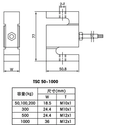 Mettler Toledo S Beam Type Load Cell Tsc/tsh-200/500kg/1t/2t/3t/5t ...