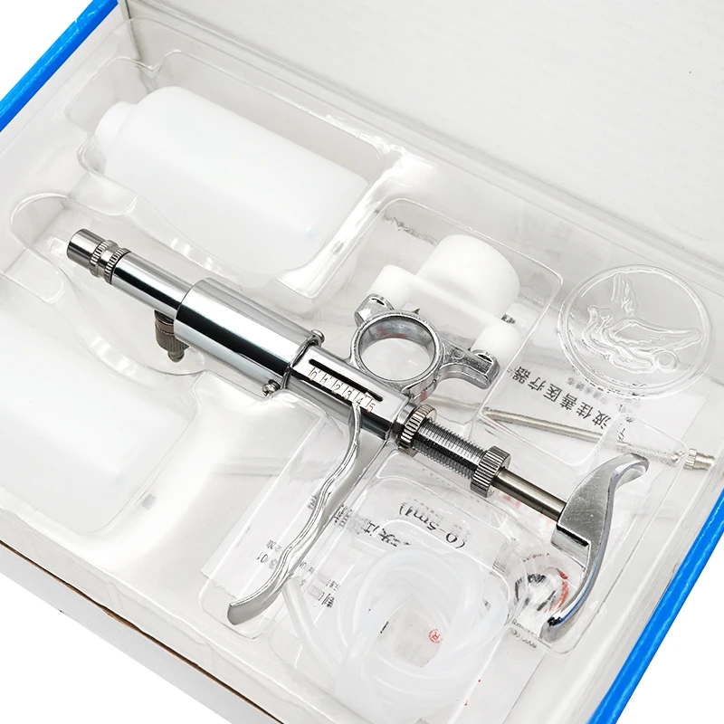 5ml Adjustable Vaccine Injector Injection Gun Chickens Cows Sheep ...