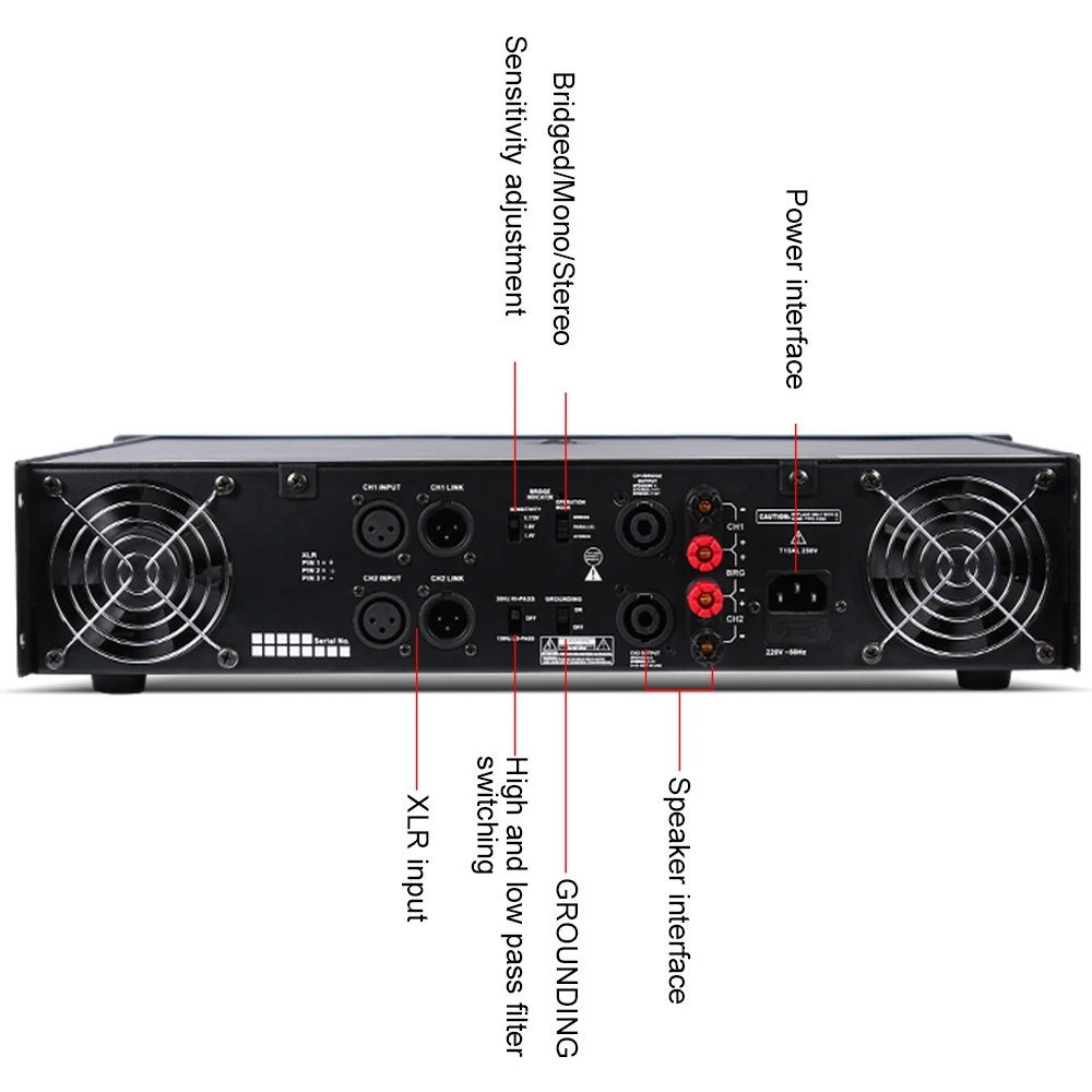 Biner YC5020 - 500W Audio Power Amplifier for Professional Use