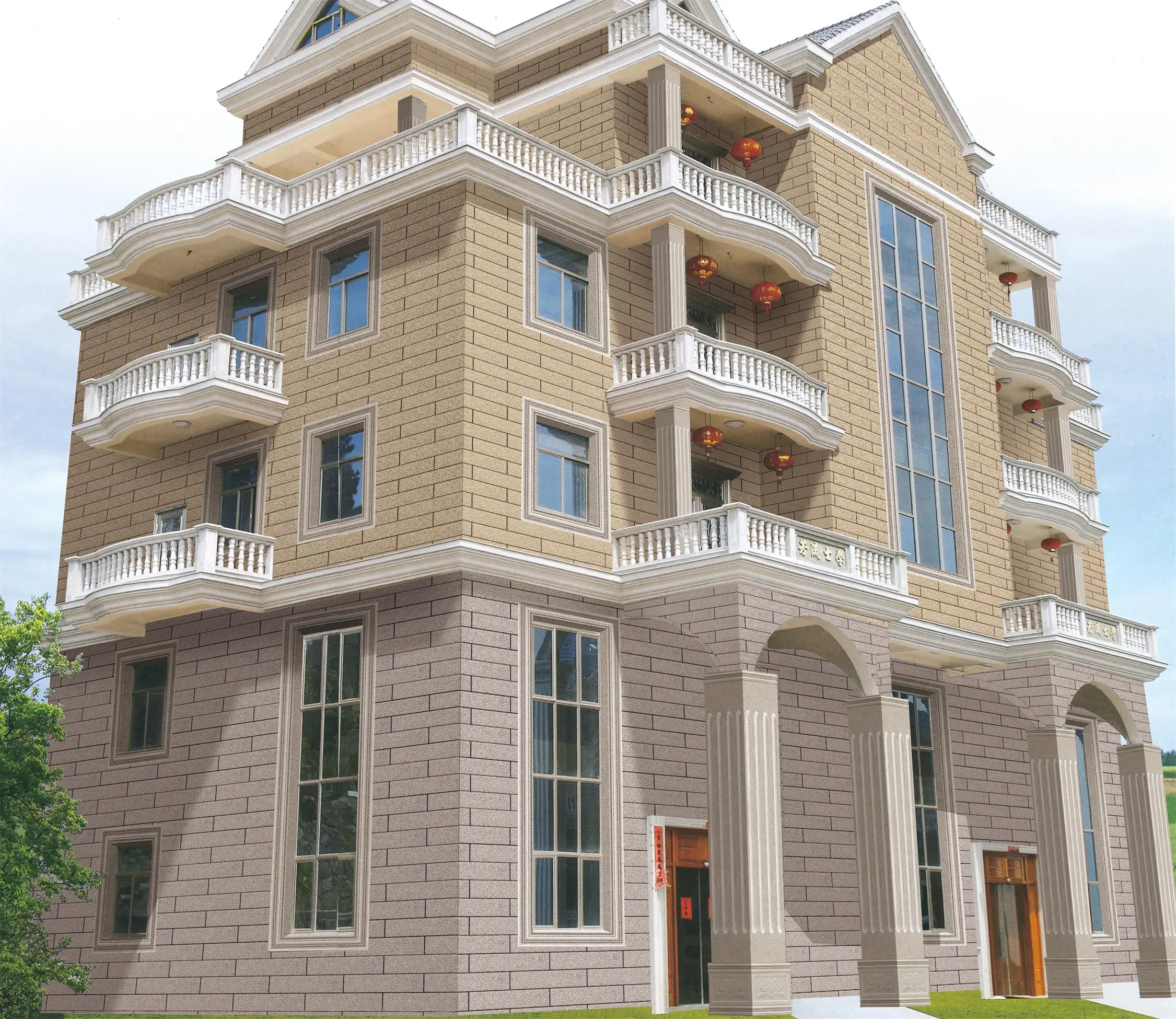 Natural Exterior Wall Cladding Tile Matte Finish Outdoor Ceramic Front ...