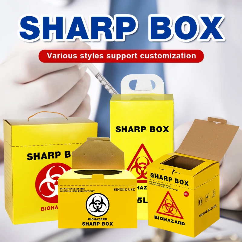 New Design 5L Yellow Hospital Medical Safety Box Plastic Paper Sharps ...