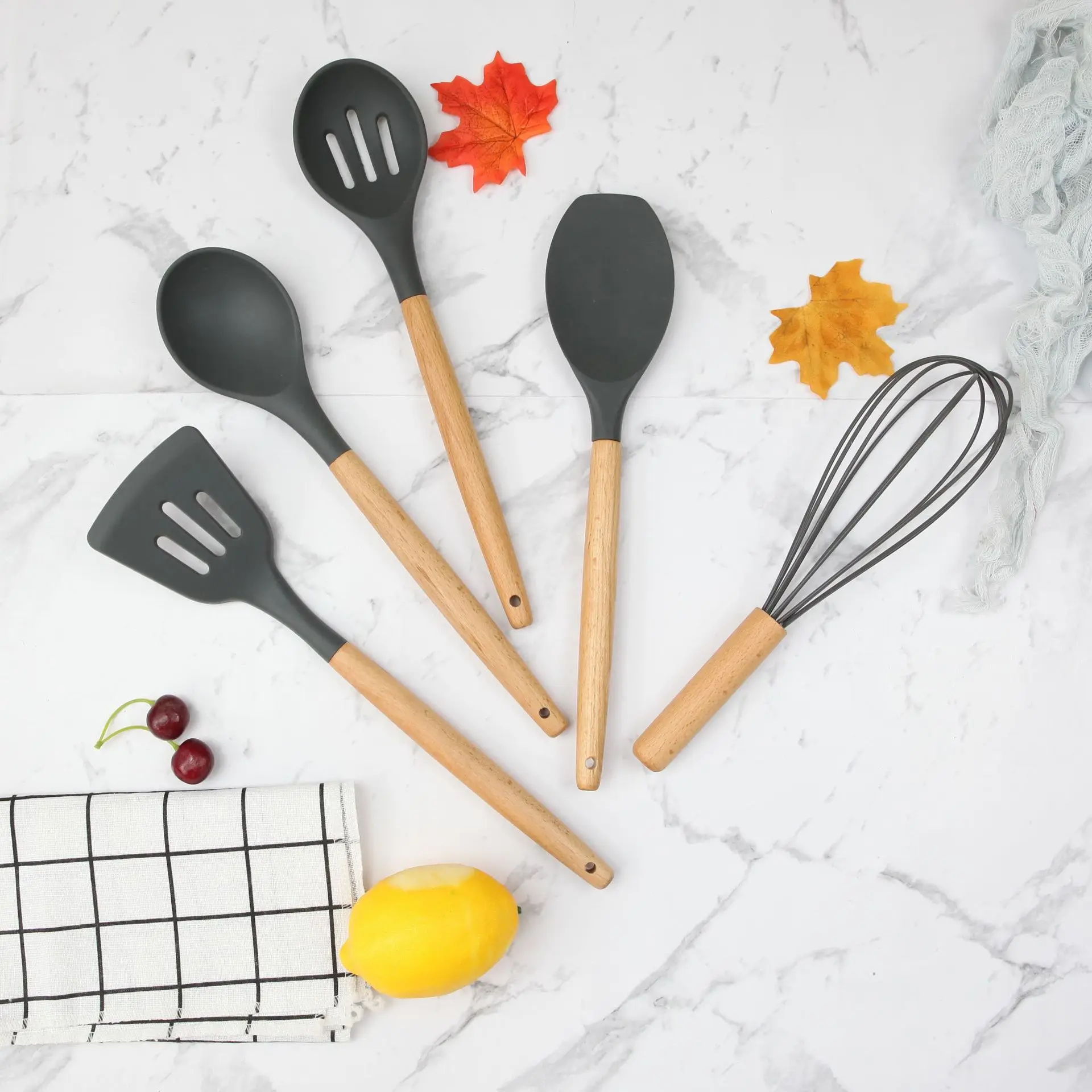 11pcs Modern Food Grade Silicone Kitchen Utensil Sets