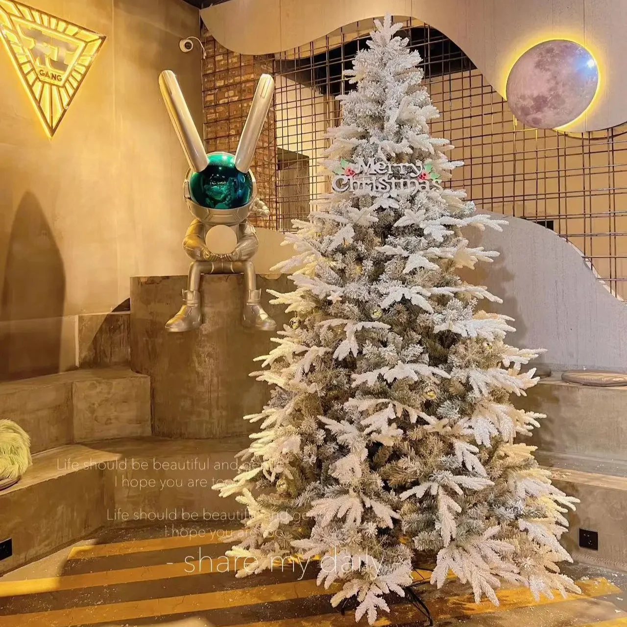 3.5 M Home Office Party Decoration White Holiday Christmas Pine Trees ...