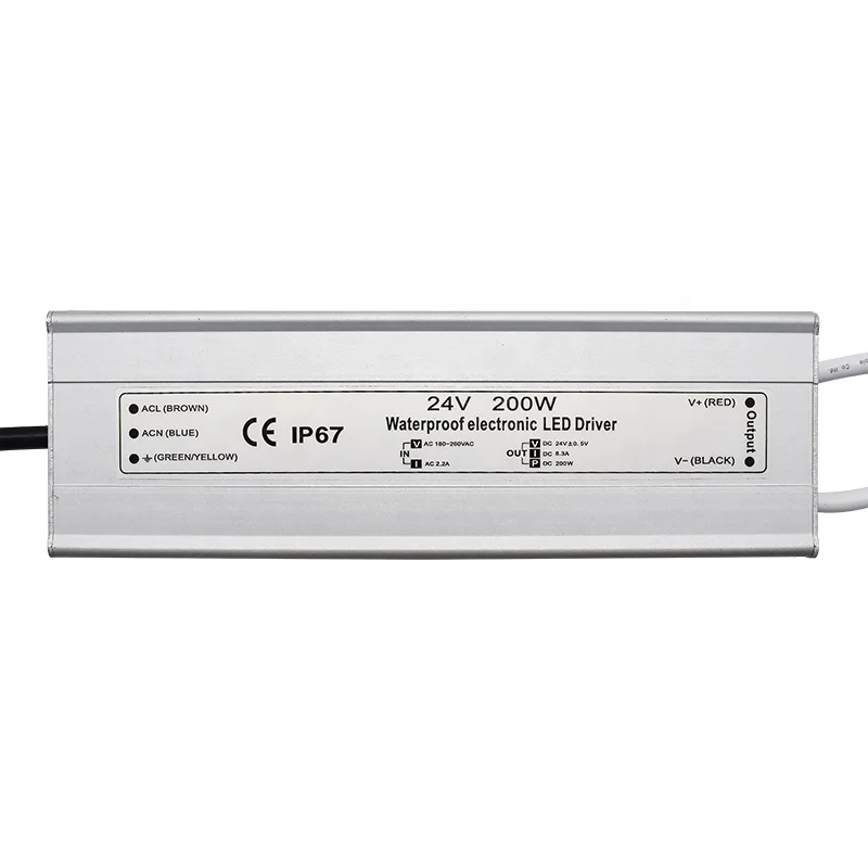 Ip67 Waterproof Led Driver Dc12v 24v 200w Ac110 220 Power Supply For ...